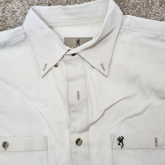 Browning | Shirts | Vintage Browning Button Up Shirt Xl Tan Cotton Long ...